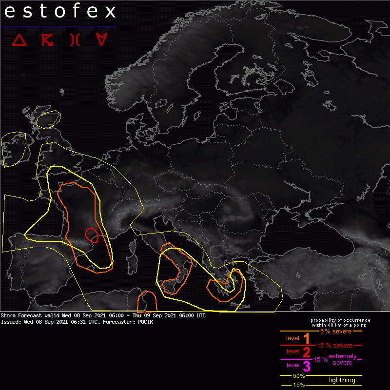 Current ESTOFEX Convective Forecasts - ESTOFEX